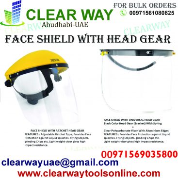 FACE SHIELD WITH HEAD GEAR DEALER IN MUSSAFAH , ABUDHABI , UAE
