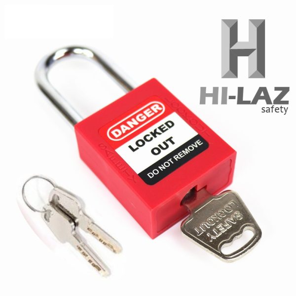 LOCKOUT TAGOUT PADLOCK 38MM - 6MM STEEL SHORT SHACKLE -RED COLOUR WITH ...