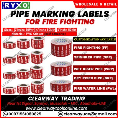 PIPE MARKING LABELS FOR FIRE FIGHTING IN UAE-Clearway