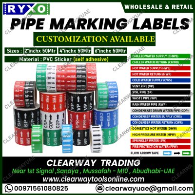 PIPE MARKING LABELS SUPPLIER IN UAE-Clearway